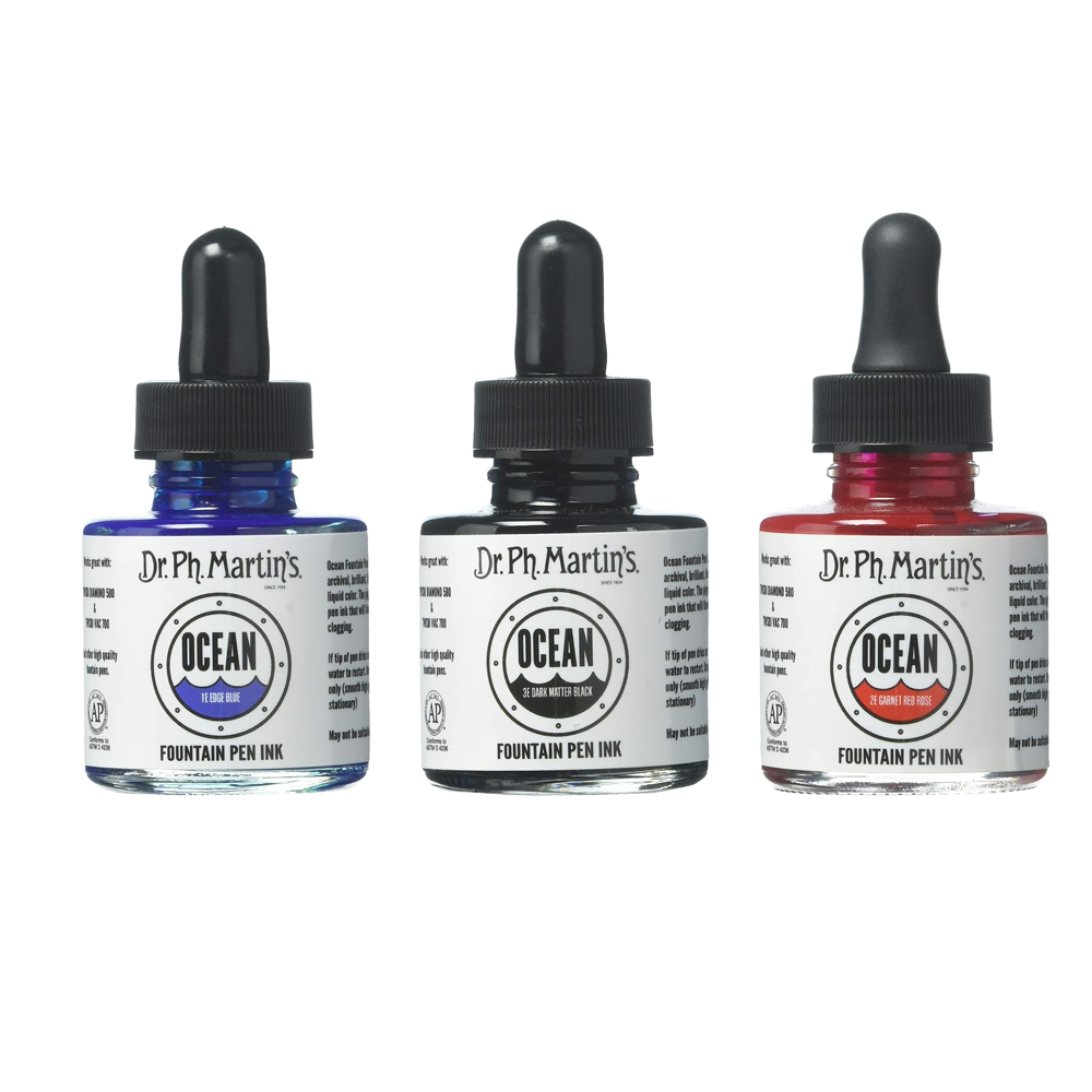 Dr. Ph. Martin's Ocean tintas para pluma fuente 30ml - (Disponible en 3 ...