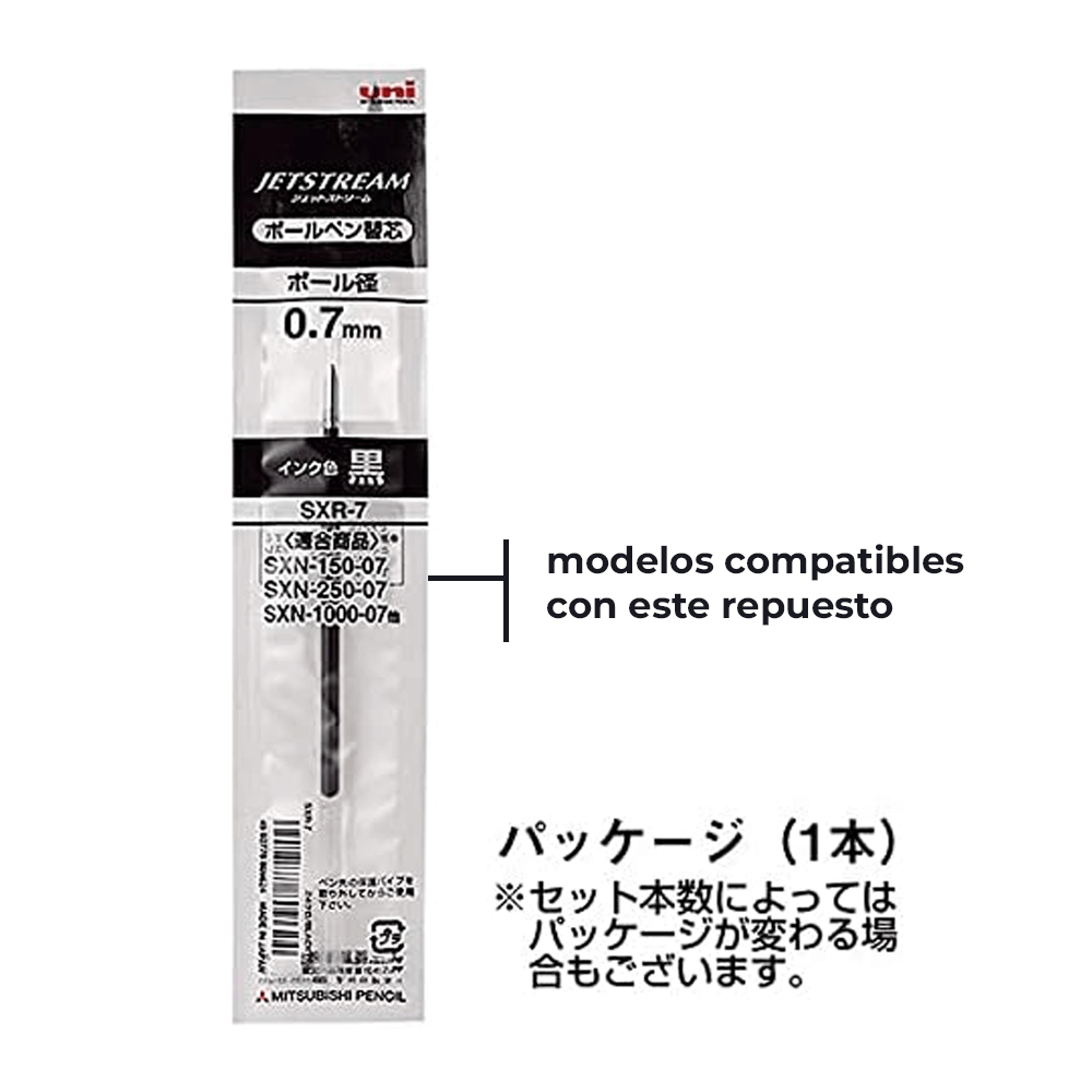 Uni Jetstream Refill ink SXR-7 Repuesto para bolígrafo Jetstream 0.7mm ...