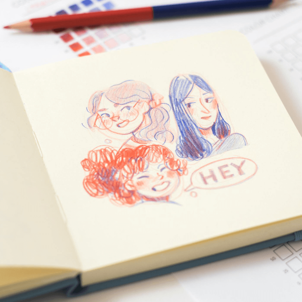 Lyra Duo Slim Lápiz Bicolor Escolar Rojo y Azul