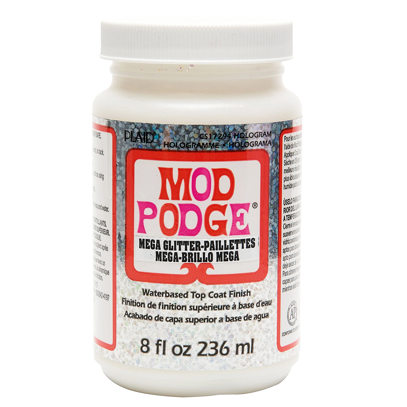 Plaid Mod Podge Mega Glitter Hologram 8oz (236ml) - Escultura ...