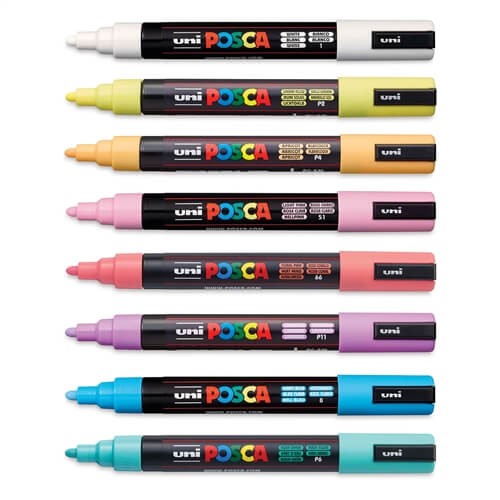 Posca PC-5M (1.8 - 2.5mm) - Set De 8 Colores Pastel
