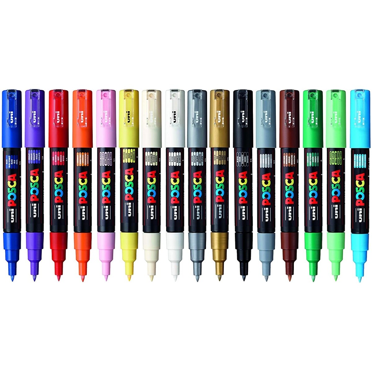 Posca PC-1M (0.7mm) - Set de 16 Colores Basicos
