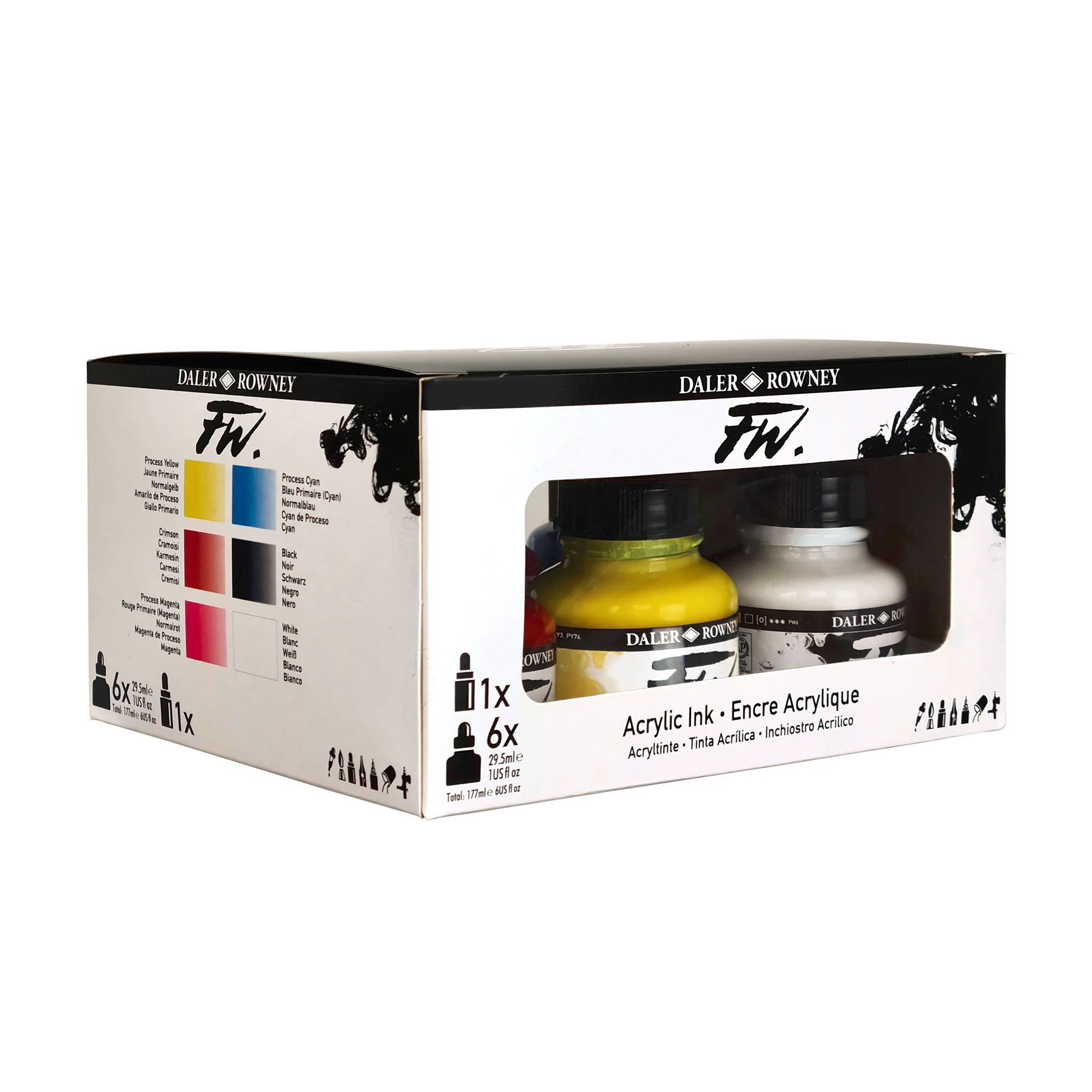 Daler Rowney FW Artist Ink - Primary Colors 30ml (Set de 6) - Pinturas ...