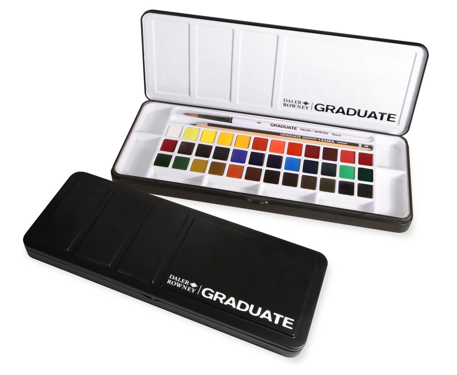 Daler Rowney Graduate Set de acuarelas con caja metálica - 36 colores ...