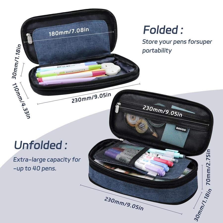 Estuche angoo rectangular - azul marino