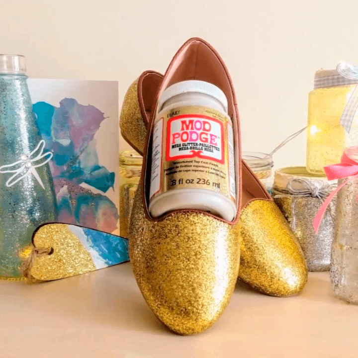 Plaid Mod Podge Mega Glitter Gold 8oz (236ml)