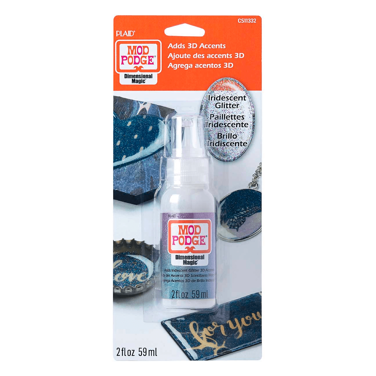 Plaid Mod Podge Dimensional Magic Glitter Iridescent 2oz (59ml)