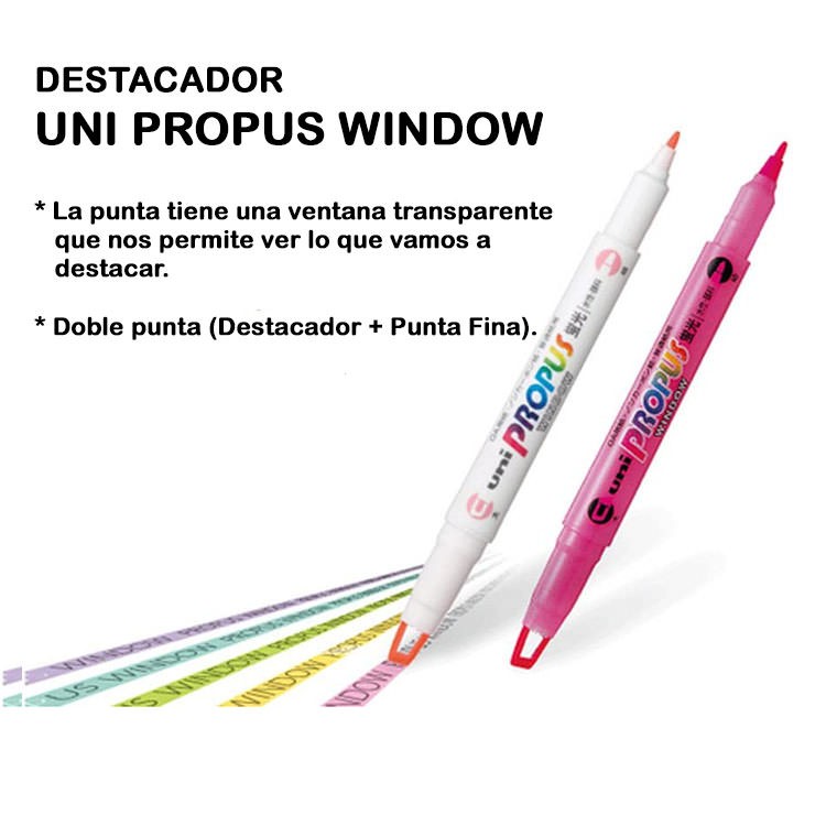 Uni Propus Window Destacador Doble Punta - Set de 5