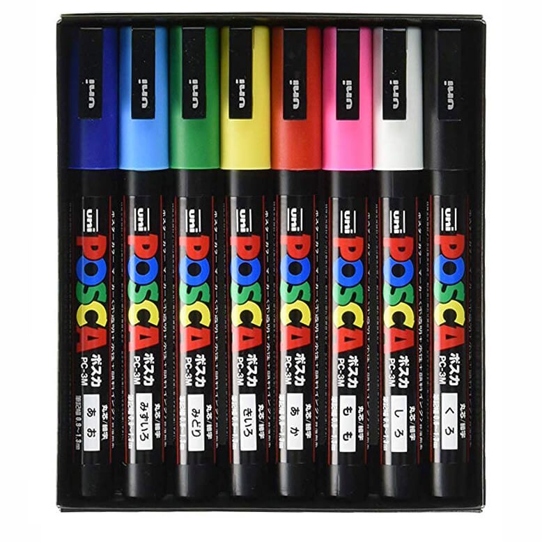 Posca PC-3M (0.9 - 1.3mm) - Set Japonés De 8 Colores