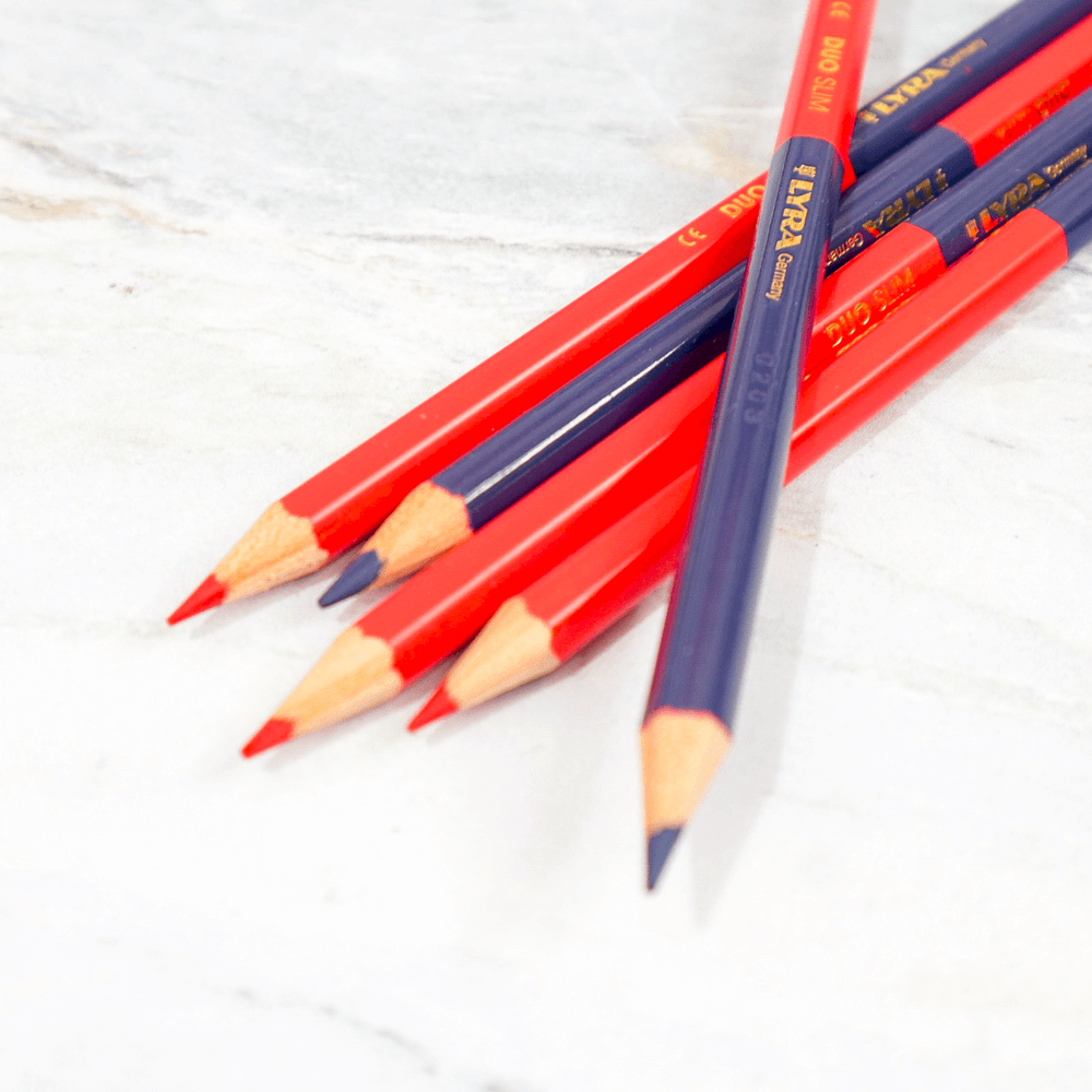 Lyra Duo Slim Lápiz Bicolor Escolar Rojo y Azul