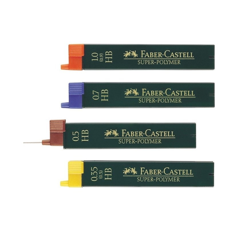 Faber-Castell Super-Polymer HB - Set de 12 Minas (Disponible en 4 Medidas) - Dibujo & Escritura
