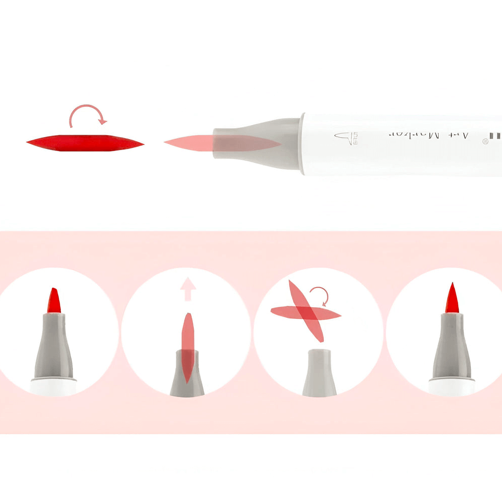 Ohuhu Honolulu Marcadores al Alcohol Doble Punta Skintones Tonos de ...