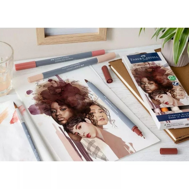 Faber-Castell Goldfaber Aqua dual markers Retrato 6 colores